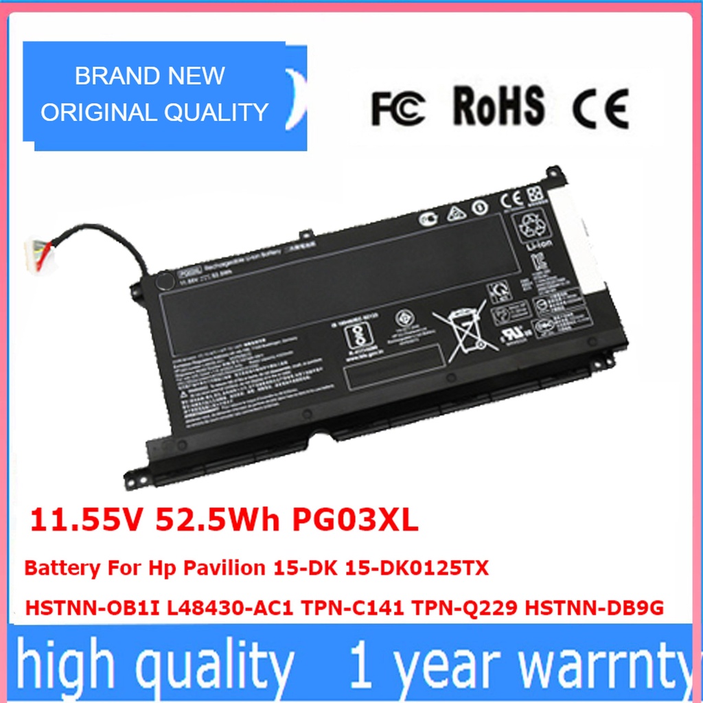 PG03XL Battery For Hp Pavilion 15-DK 15-DK0125TX HSTNN-OB1I L48430-AC1 ...