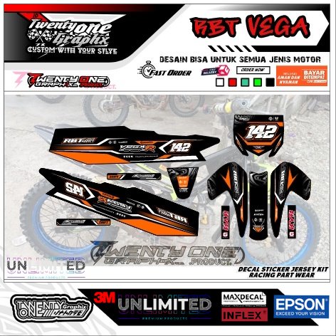 STABILO Decal Sticker RBT YAMAHA VEGA R NEW OLD Duck MODIF Orange Duck ...