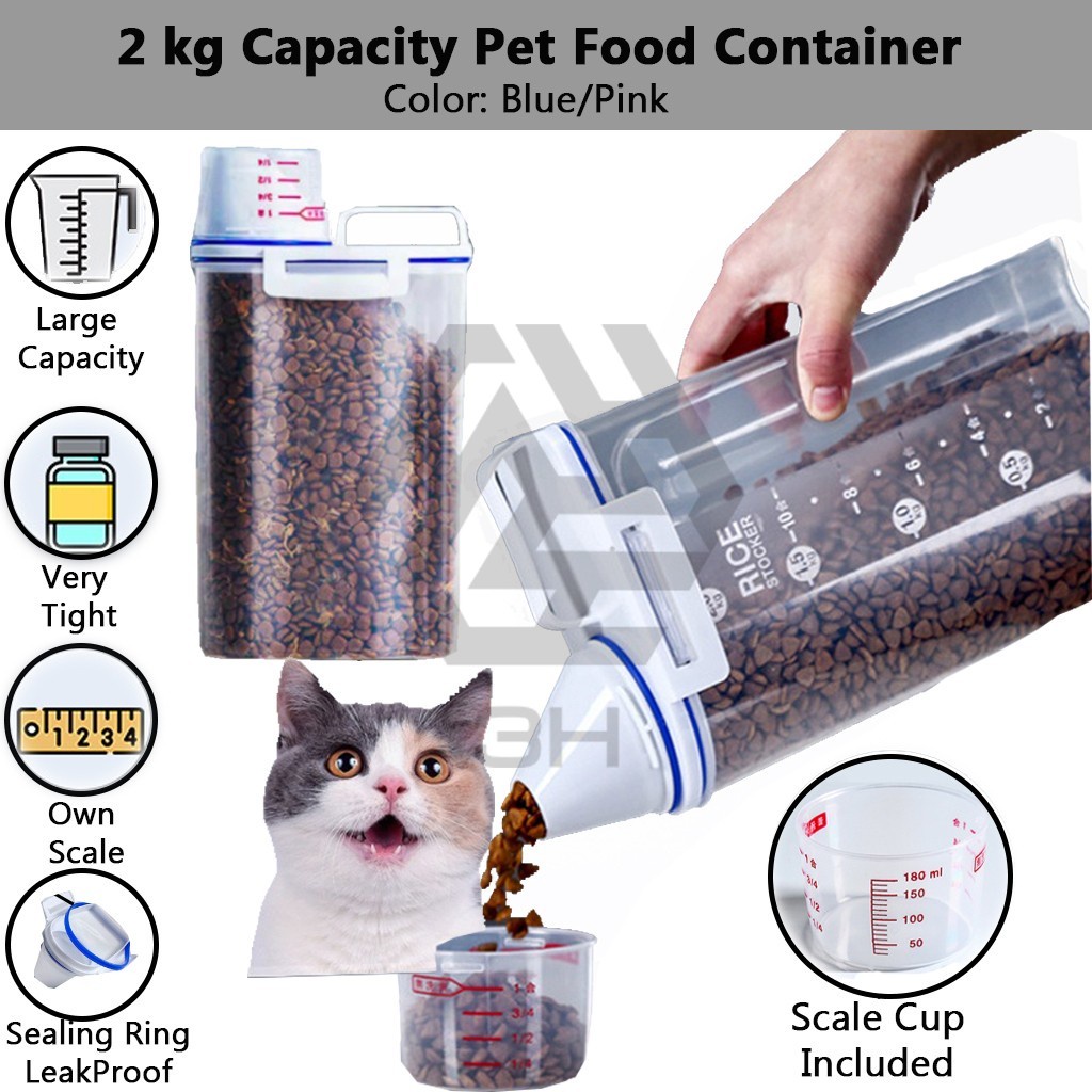 3H 2.7L Large Volume Pet Food Storage Dispenser/Pet Food Container ...