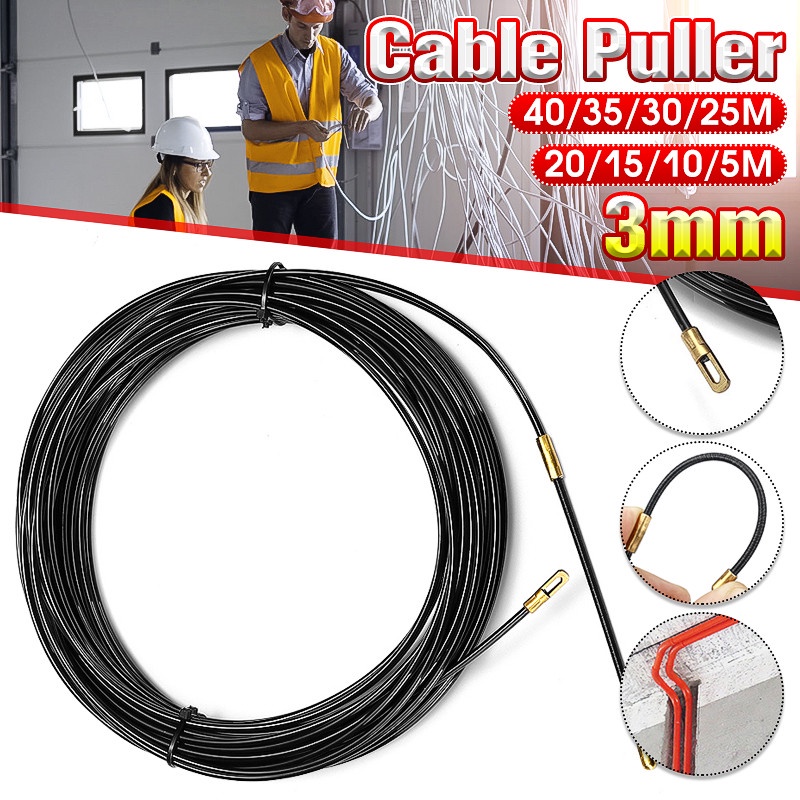 3mm Black Nylon Wall Wire Lead Wire Puller Cable Electrician Spring ...