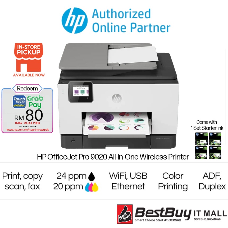 HP OfficeJet Pro 9020 Alln-One Wireless Color Printer/Print/Scan/Copy ...