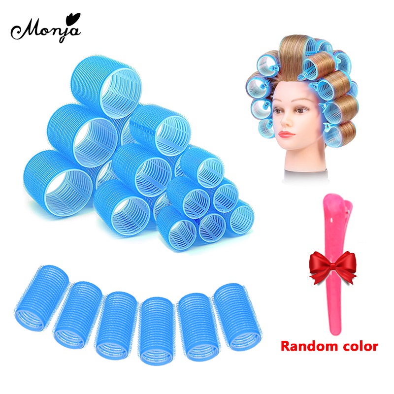 Monja 6Pcs/Set S/M/L Hair Rollers Self-Adhesive umbo Size Sticky Air ...