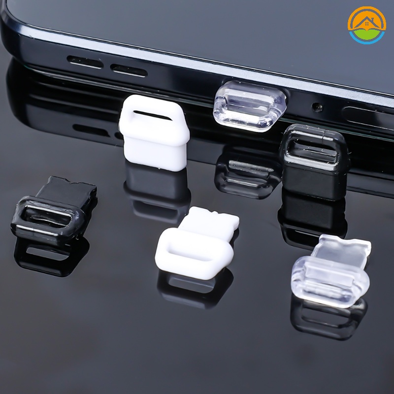 3 Color Type-C PVC Dust-proof Interface Plugs / Lightning Charging Port ...