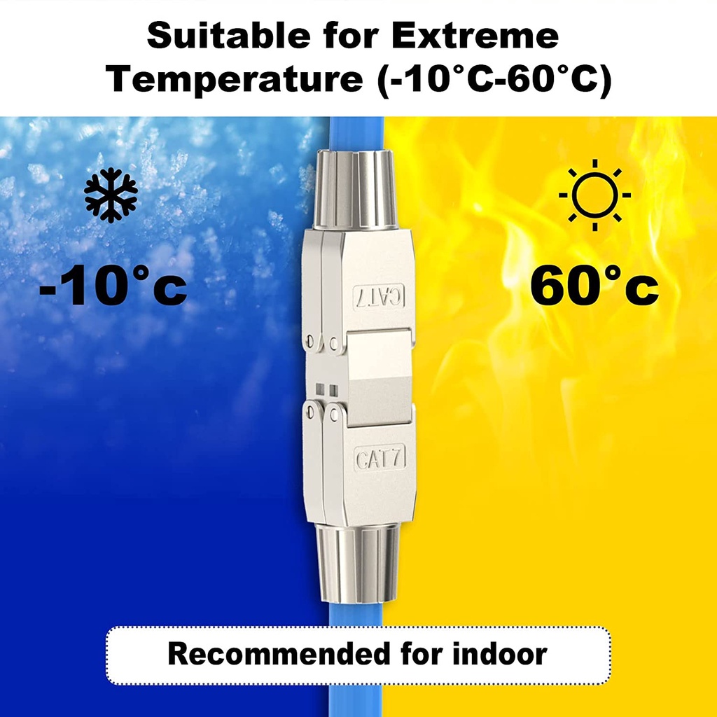 Zoerax Full Shielded Cat7/Cat6A Cable Extender Junction Adapter (1 Pc ...