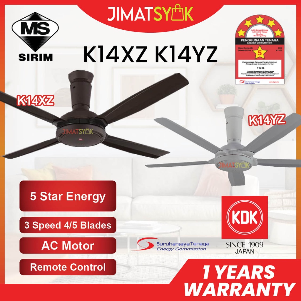 KDK Fan KDK K14XZ K14YZ 56Inch 3 Speed AC Motor Remote Control Grey ...