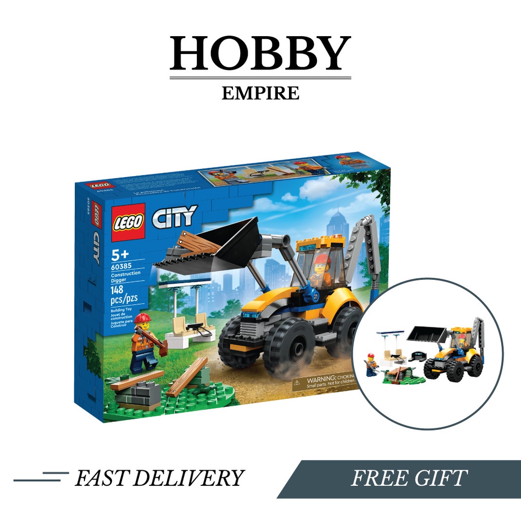 LEGO City 60385 Construction Digger *Original LEGO + Extra Bubble Wrap ...