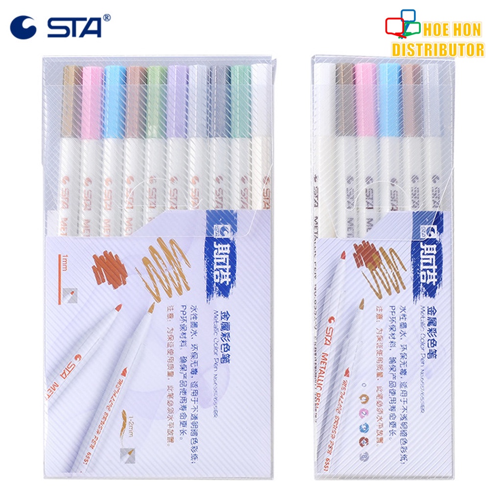 STA Metallic Color Pen 1.0mm-1.5mm Whole Set Gold Silver Permanent ...