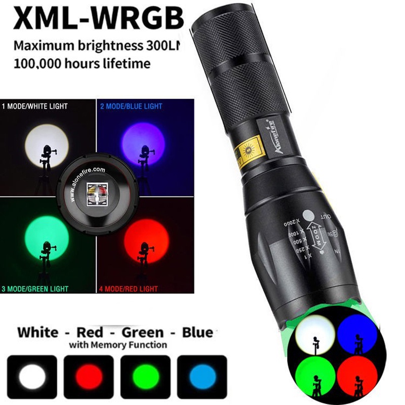 4 in 1 Multicolor Flashlight rechargeable lampu suluh led torch light ...