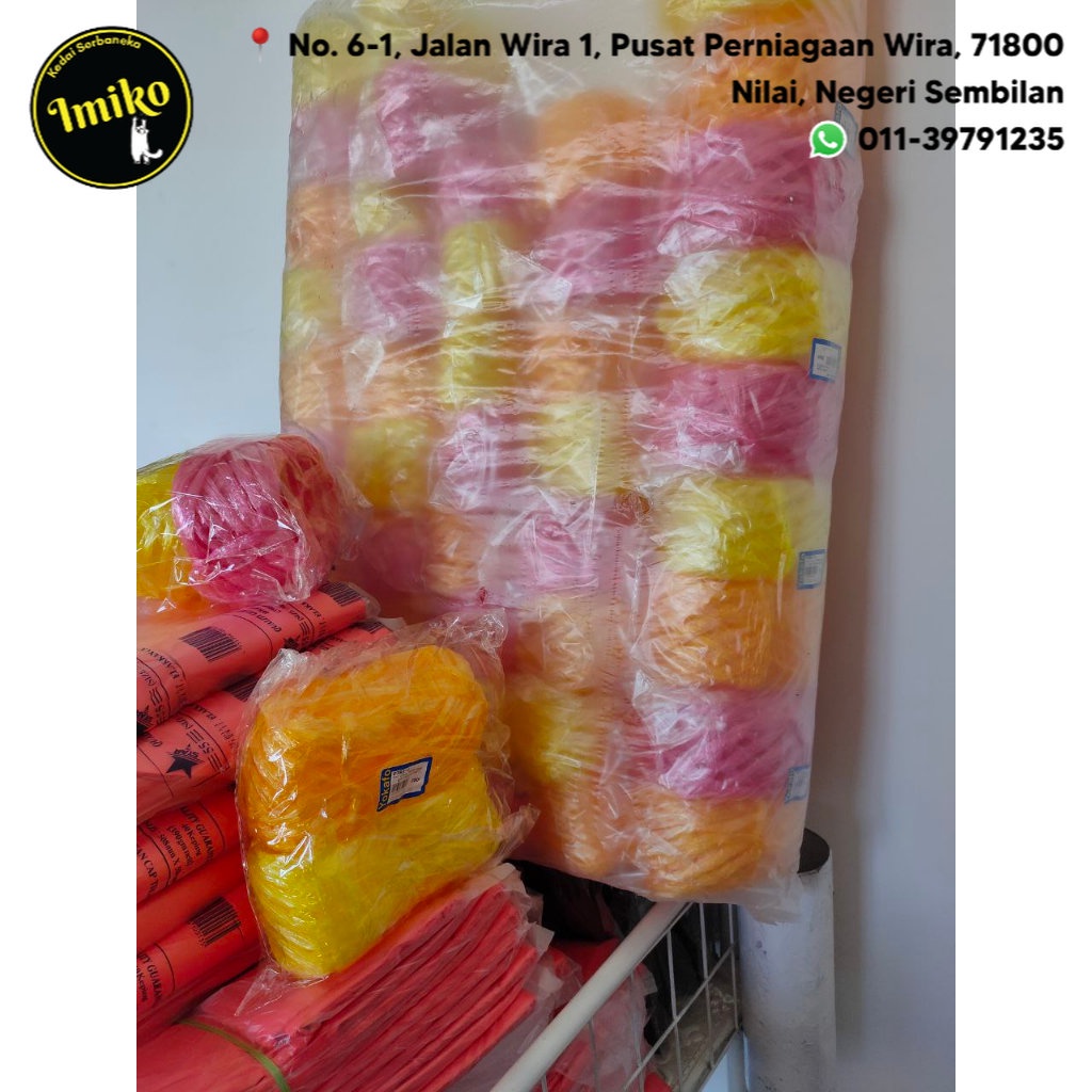 Tali rafia (2pcs per pack) Tali plastik Tali plastik tanpa air Raffia ...