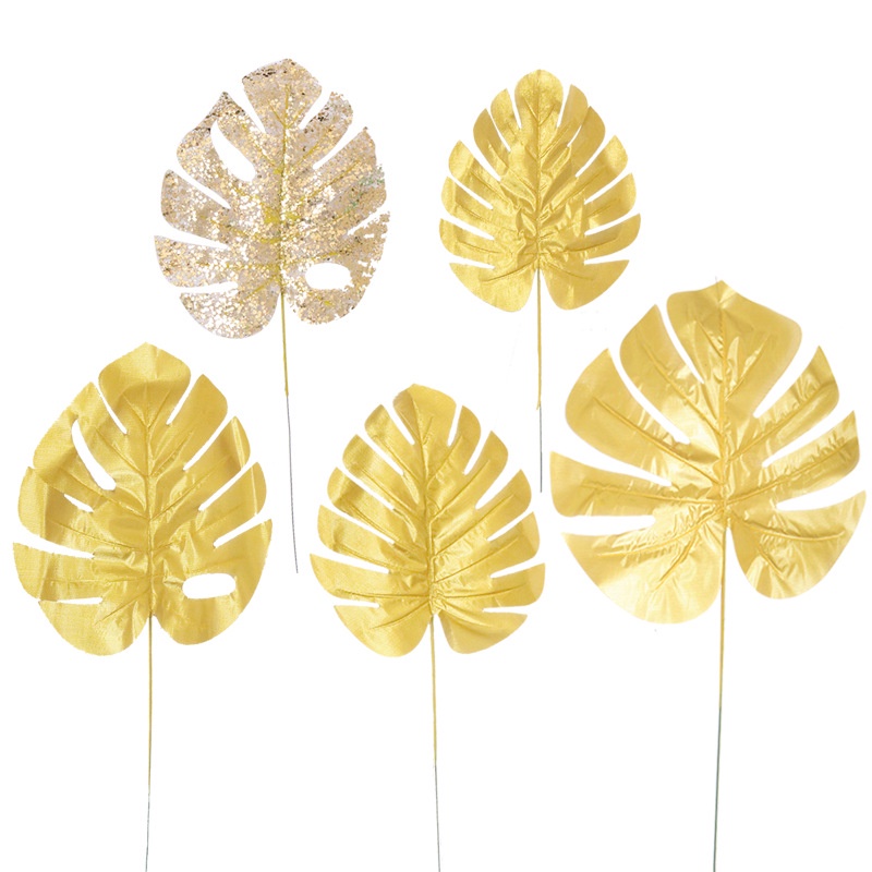 Simulation Golden Leaf Monstera Deliciosa Monstera Scene Decorations ...