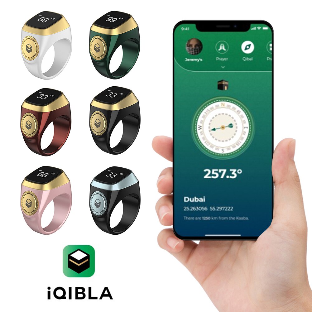 Smart Tasbih Tally Counter Ring For Muslims Zikr Ring Digital Tasbeeh 5 ...