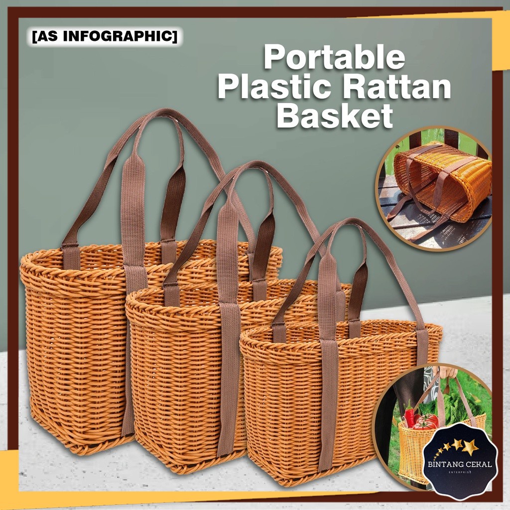 BC Hand-Woven Rattan Basket Small Large Space Durable Purse Doorgift ...