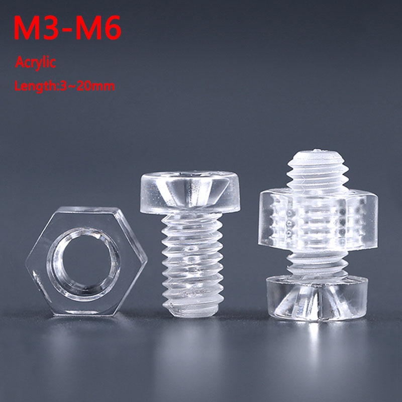 Acrylic Clear Plastic Round Phillips Head Screw M3 M4 M5 M6 Acrylic ...
