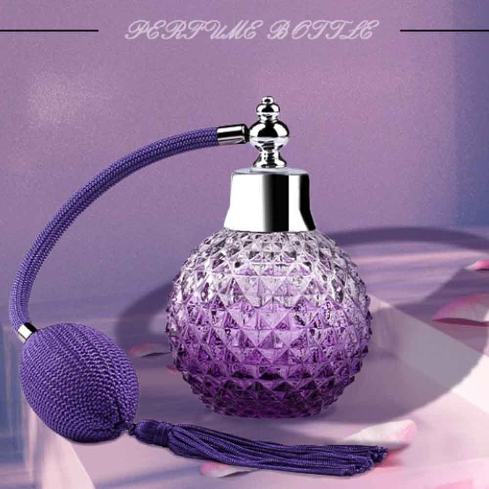 Vintage 100ml Crystal Perfume Bottle Purple Spray Atomizer Refillable ...