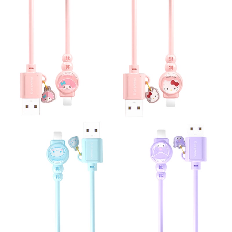 Kawaii Hellokitty Kuromi My Melody Fast Charge Type-C Data Cable Sanrio ...