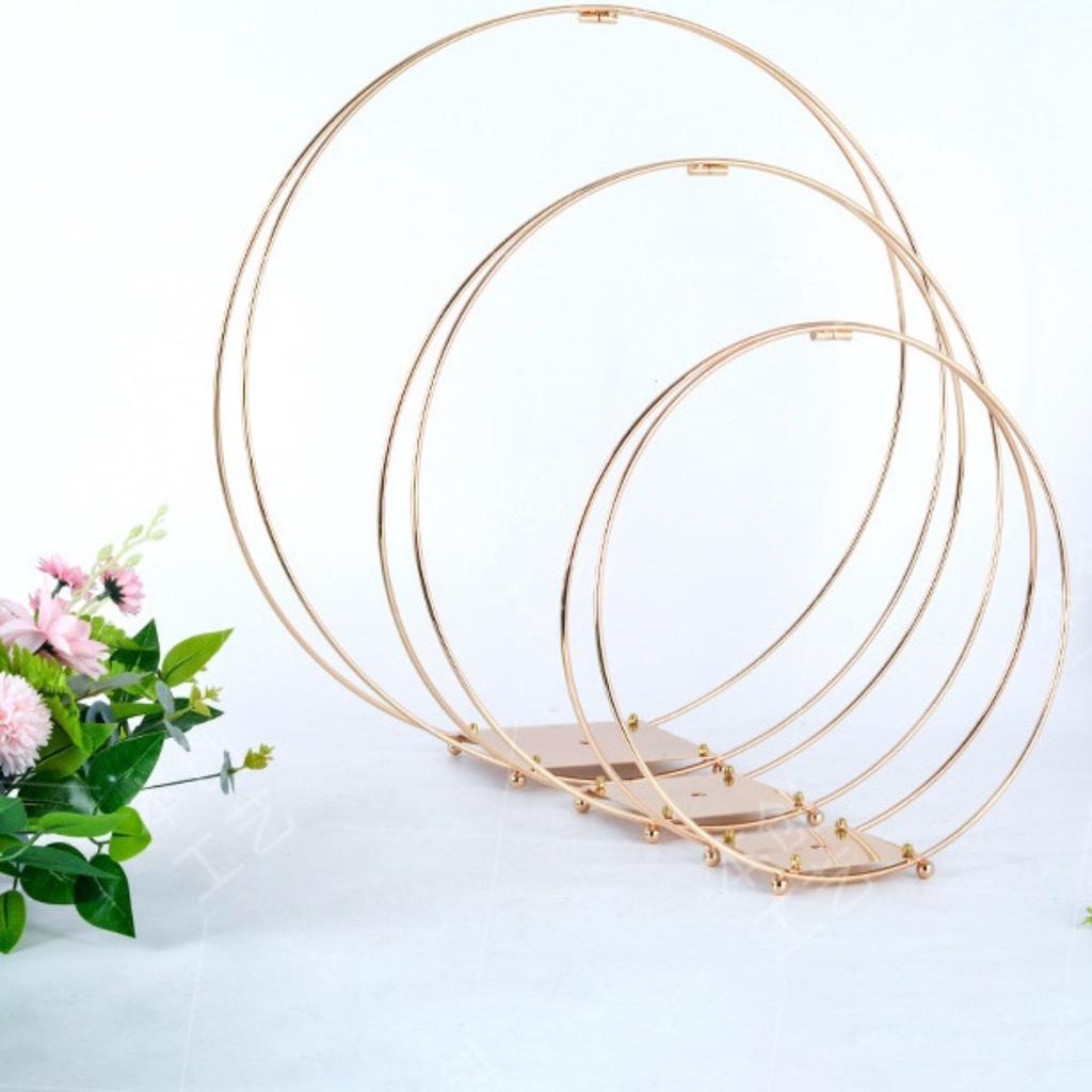 Ring Bulat Besi Wedding Round Iron Wrought Gold Panel Balloon Hanging ...