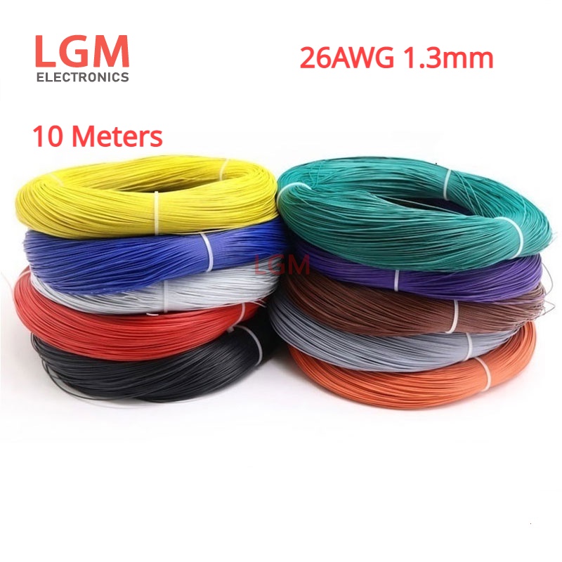 10 Meters PVC Wire 26AWG 1.3mm Flexible Cable Insulated Tin-plated ...