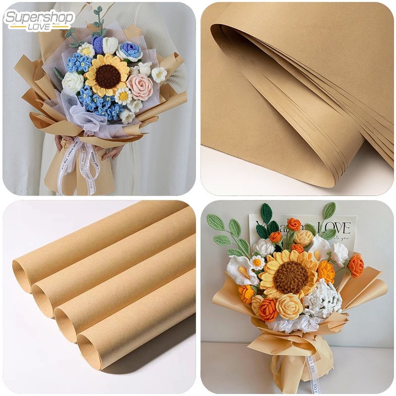 Kraft Brown Flower Wrapping Paper Diy Bouquet Gift Florist Wrap Wrapper ...