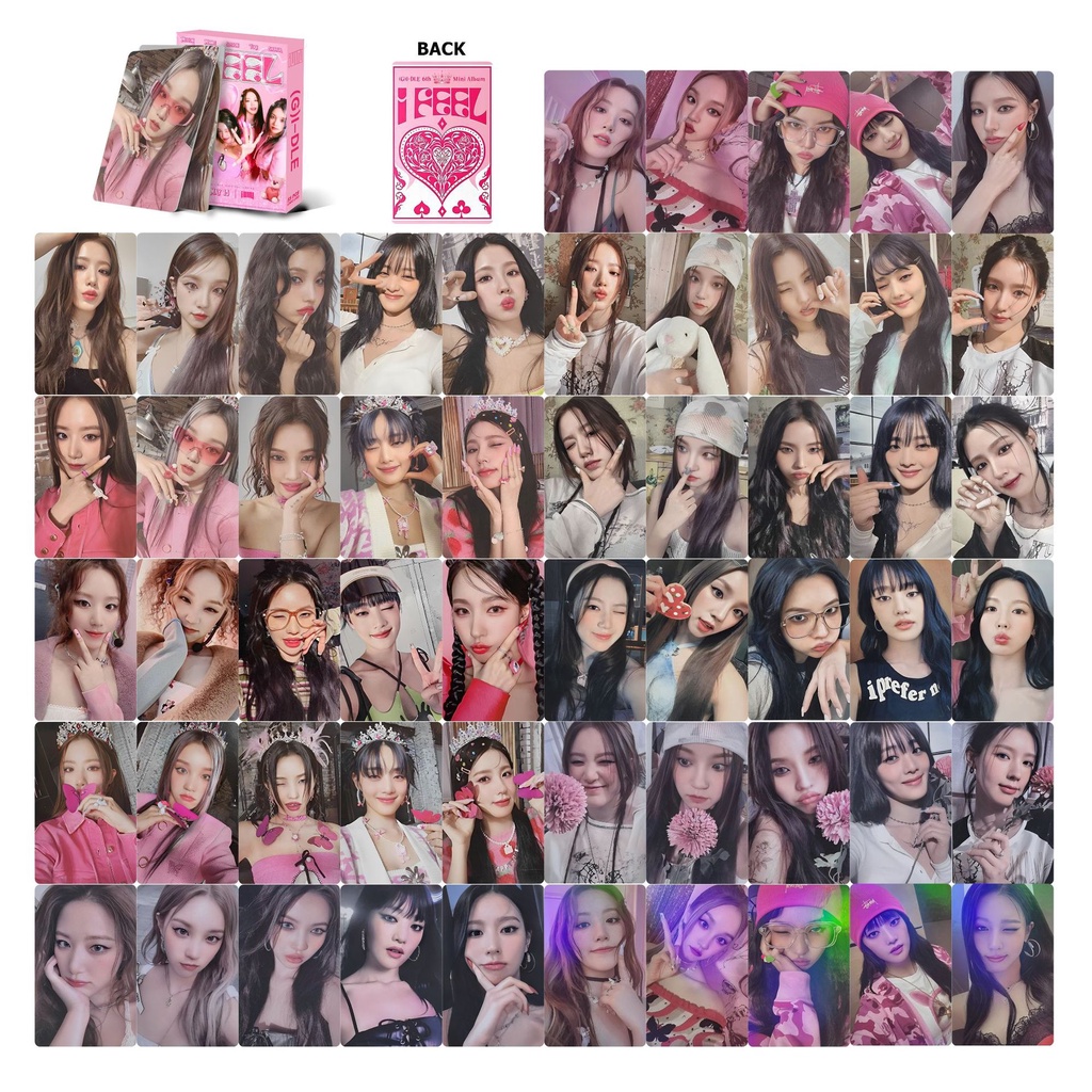 55pcs/box (G)I-DLE 6th Mini Album I FEEL Photocards Queencard Lomo Cards GIDLE Kpop Postcards ...