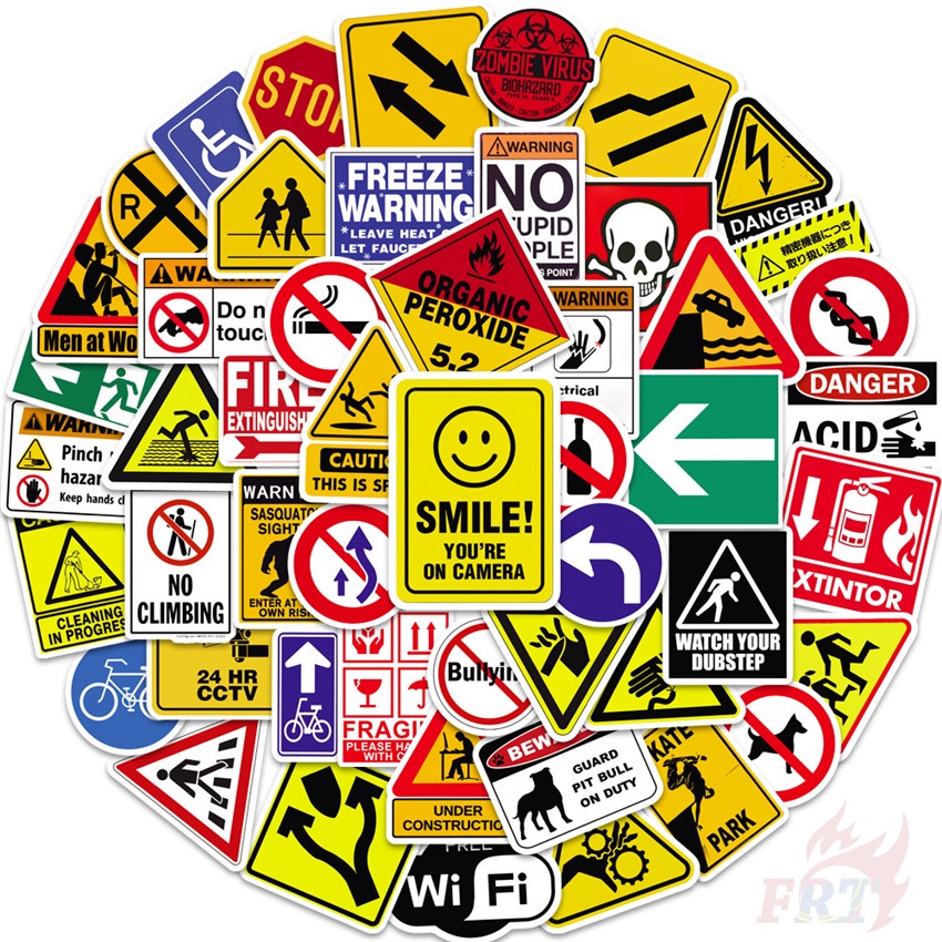 50Pcs/Set KUSO Funny Warning Signs Series 01 Stickers DIY Fashion ...