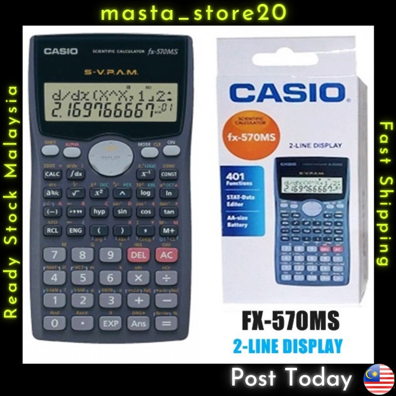 Scientific Calculator FX-570MS New Model with 401 Functions ...