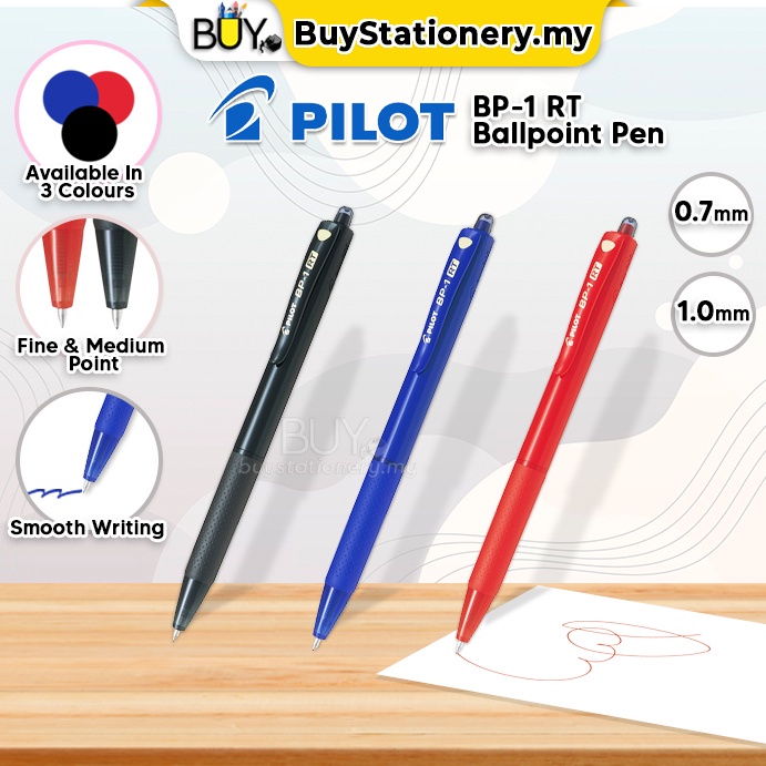 Pilot Pen BP-1 RT Ball Pen Hitam Blue Pen Merah Black Pen 0.7 1.0 -(1s ...