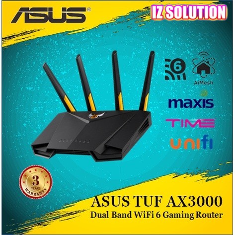 ASUS TUF-AX3000 TUF AX3000 Gaming Router WiFi 6 Dual Band AX3000 AiMesh ...