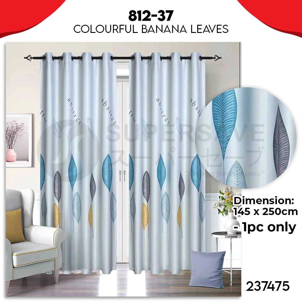 SUPERSAVE Window Curtain Quality Thick Material Patterns Semi Blackout ...