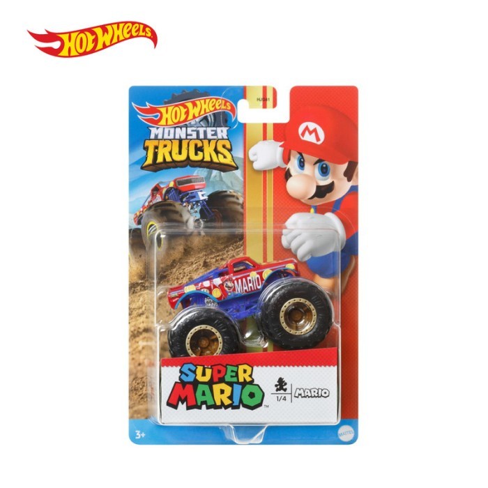 Hot Wheels Monster Trucks Super Mario/Mario Die Cast Kids Toys - Luigi ...