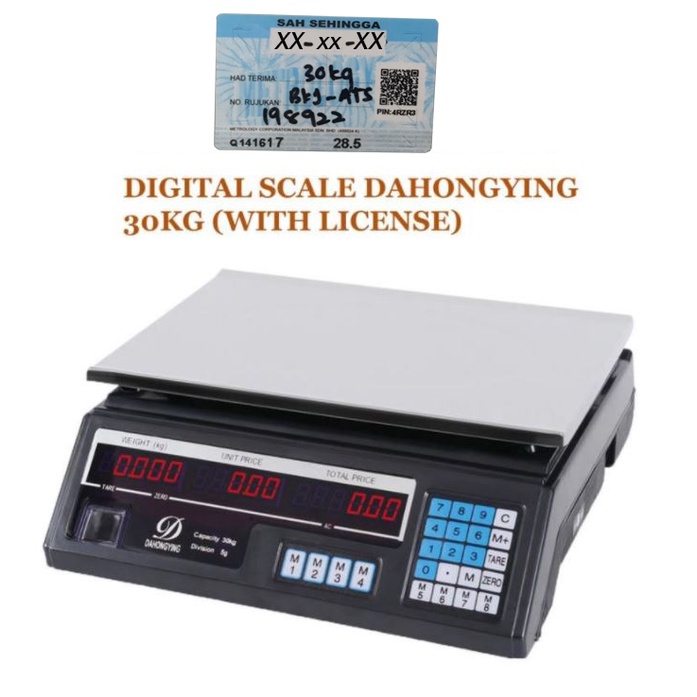 30KG PRICING WEIGHING SCALE with KPDNKK license | Shopee Malaysia
