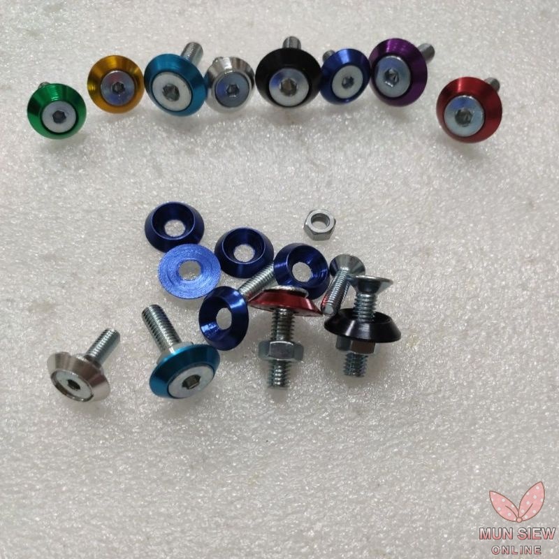 Universal Screw Nut Alloy Color M5 M6 Number Plate Coverset 5mm 6mm ...