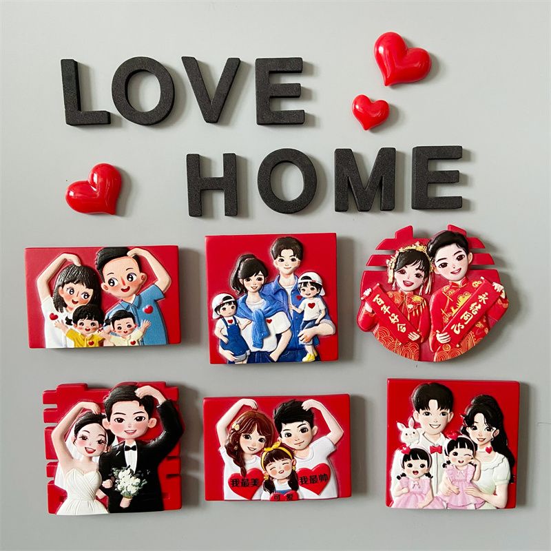 Wedding Photo Magnetic Family Three Refridgerator Magnets Sticker ...