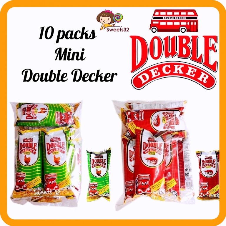 [ 10 pkt ] Mini Double Decker Snack Chicken / Prawn / Cheese | Shopee ...