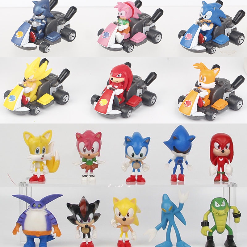 New Super Sonic The Hedgehog Doll Knuckles Silver Tails Action Figure ...