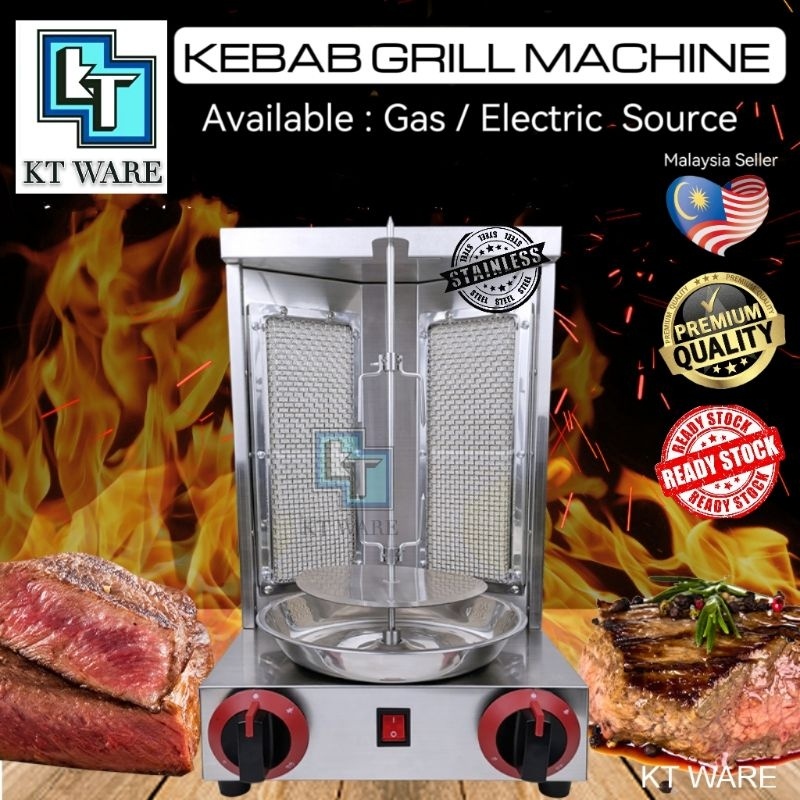 1.0.KT-WARE Stainless Steel Kebab Machine 2 Burnner Commercial shawarma ...