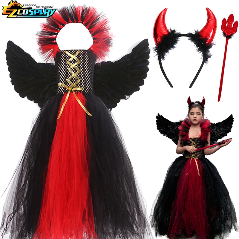 Child Royal Vampire Costume Set for Girls Halloween Dress Up Party ...
