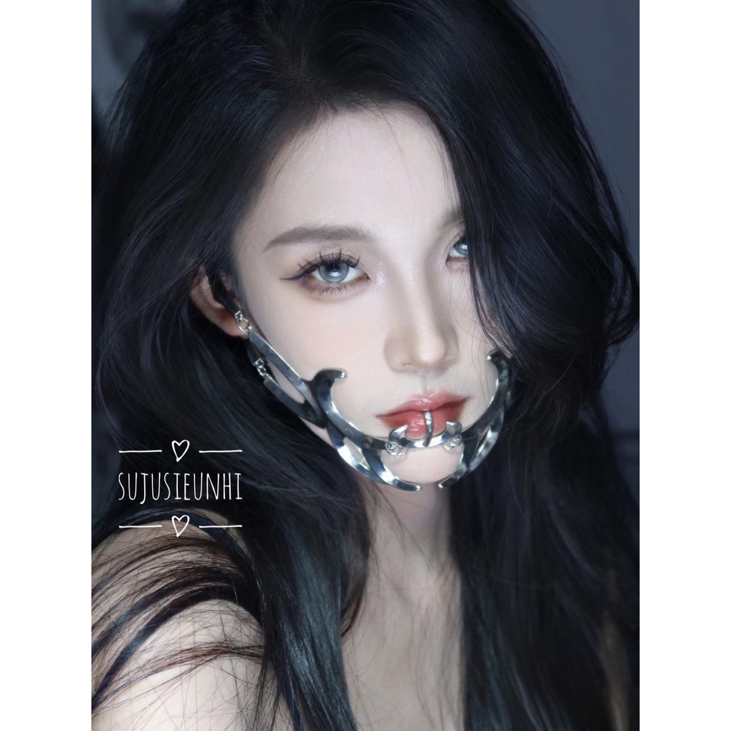 Cyberpunk metal chin mask for photography special design with ...