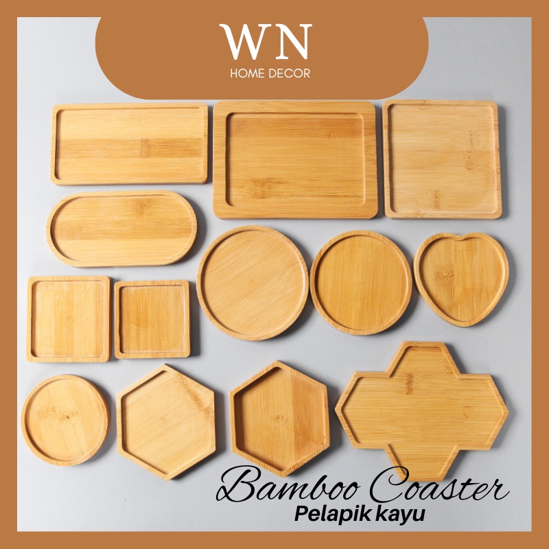 Drink Coaster Cup Bamboo Holder Coffee Cup Tray Wood Coaster plant ...