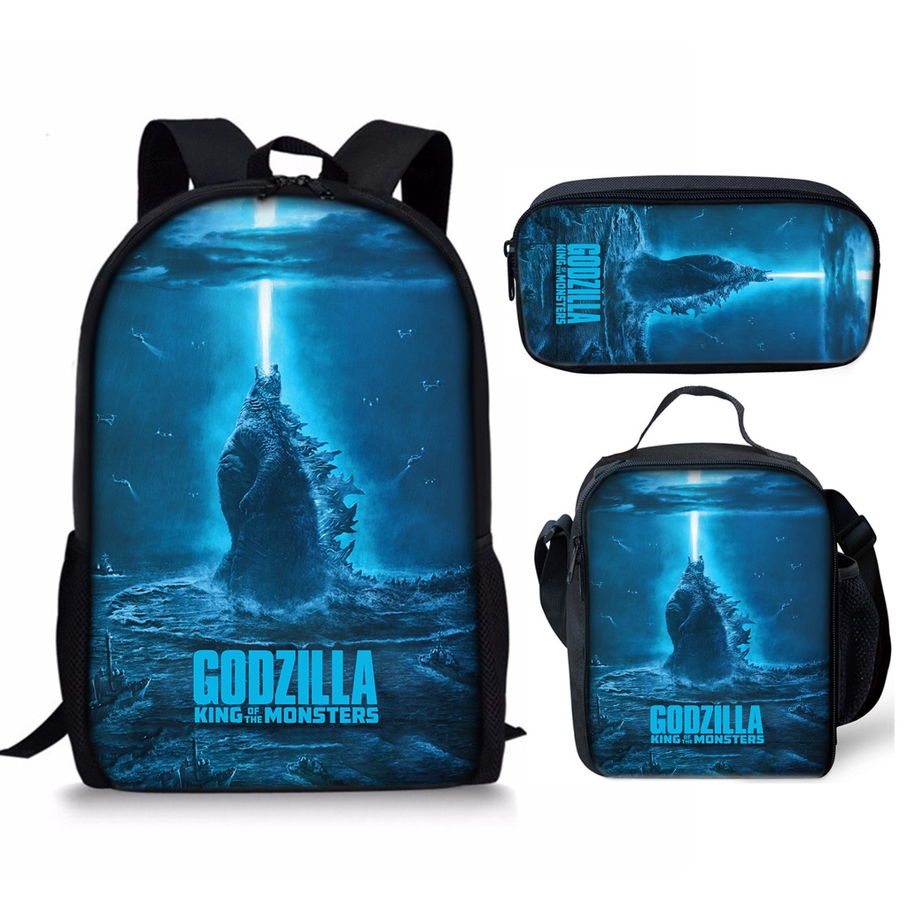 godzilla beg sekolah kids School bag set backpack for Elementary and ...