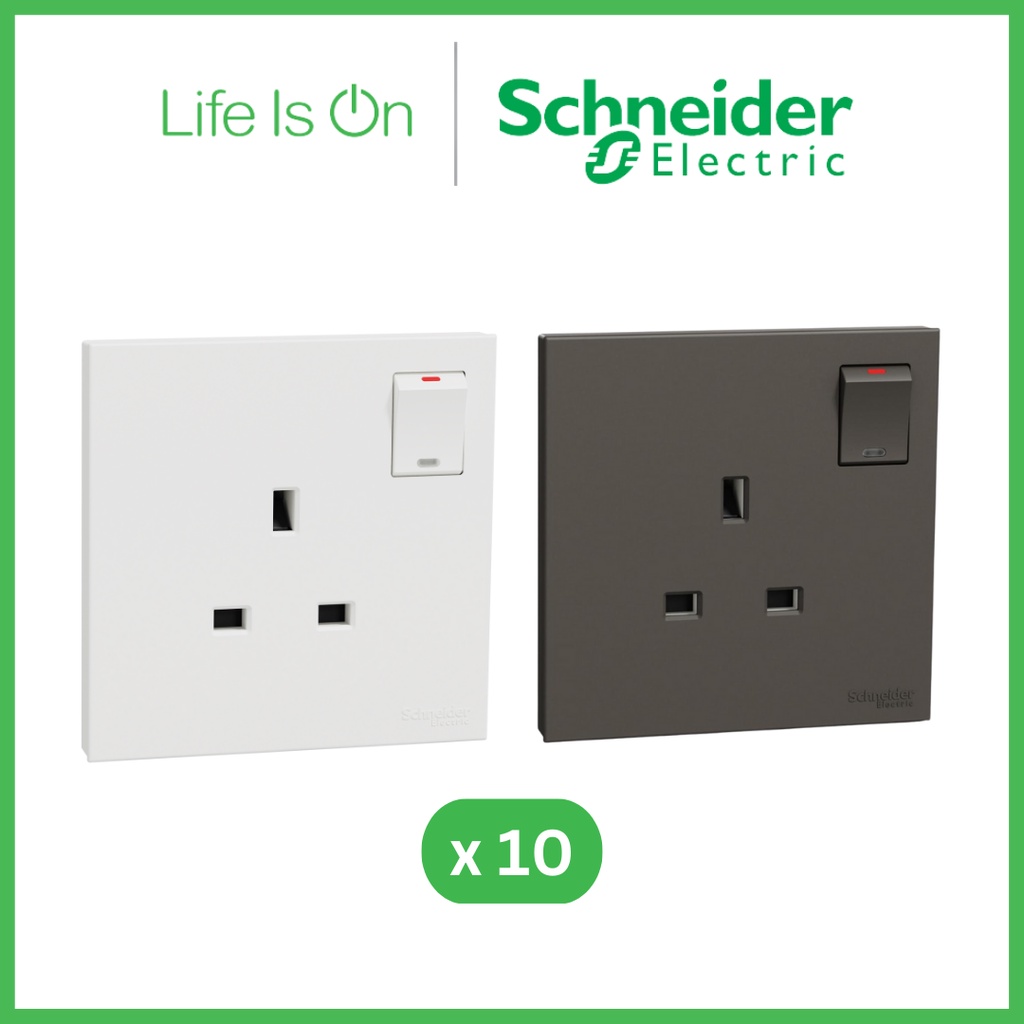 Schneider AvatarOn C 13A Switch Socket Outlet with SIRIM ( Dark Grey ...