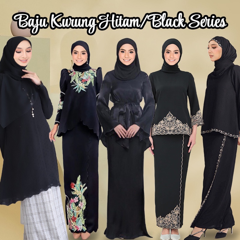 Baju Kurung Hitam Baju Kurung Moden Baju Raya 2023 Baju Nikah Perempuan ...