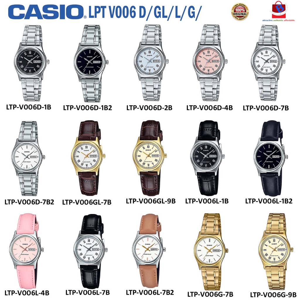 CASIO LTP-V006 Series Women's Watch Fasion Jam Tangan Perempuan ...