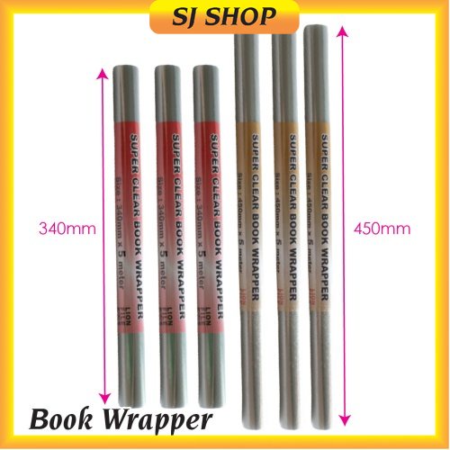 PVC Book Wrapper 340mm 450mm | 5meter 10meter | Pembalut Buku / Book ...
