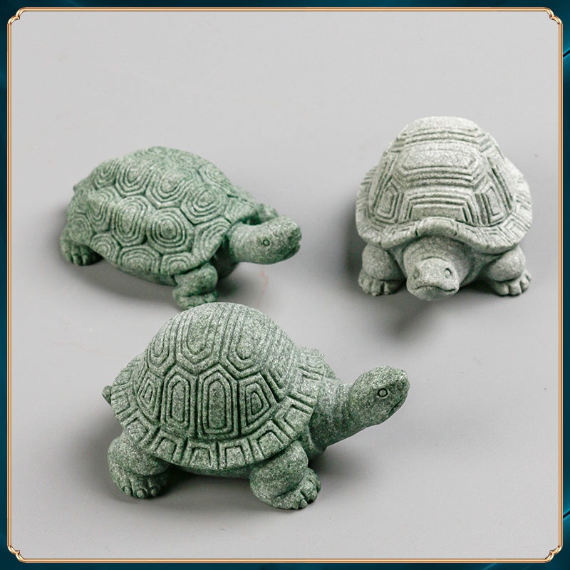 Aquarium Ornament Stone Turtle Tortoise Fish Tank Decoration 青砂石小乌龟 假山 ...