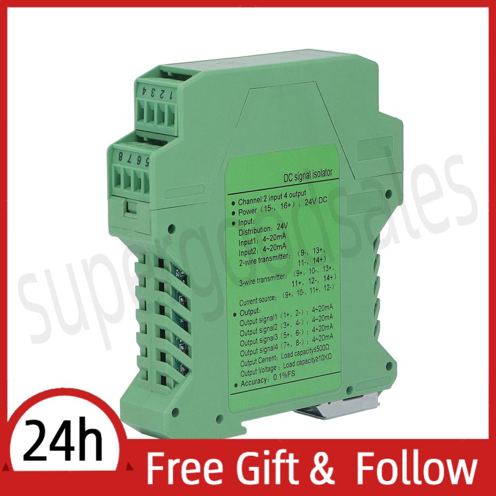 Supergoodsales DC Signal Isolator 4-20mA Input Less Interference 2 in 4 Out Current Transmitter ...