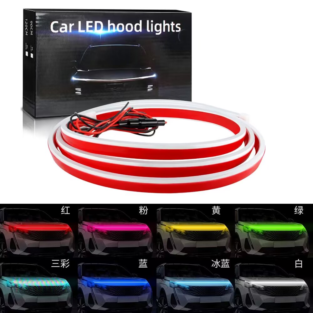 1pc LED Scan Starting Car Hood Decorative Lamp Universal Car Daytime ...