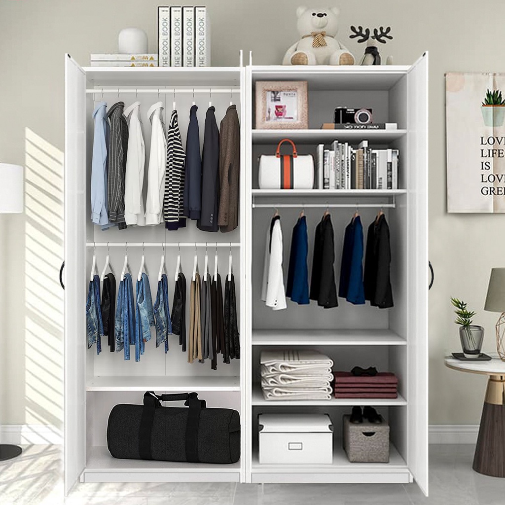⚡️NETHOME⚡️4 Door Wooden Wardrobe / 2 door multifunctional wardrobe ...