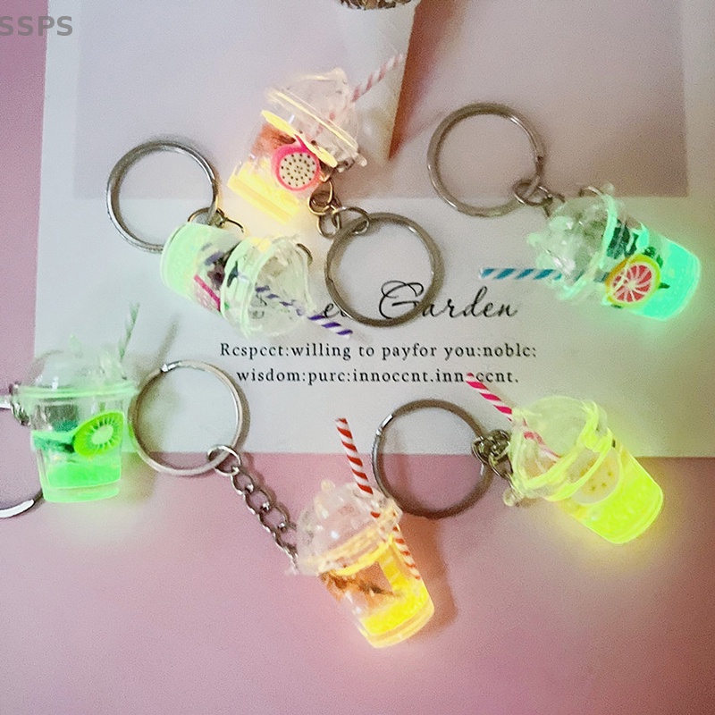 [SSPS] Fashion New Creative Mini Luminous Milk Bubble Tea Cup Keychain ...