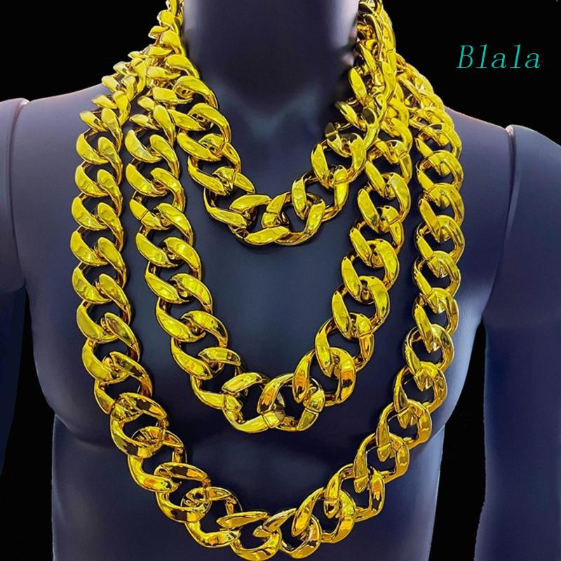 Blala Big Chunky Necklace Rapper Fake Gold Chain 90s Hip Hop Gold ...