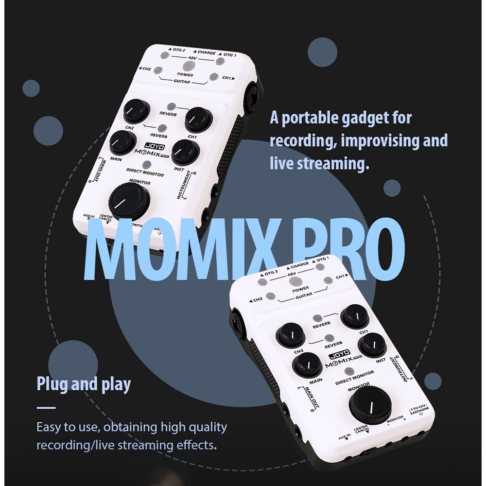 JOYO MOMIX PRO Audio Mixer Suitable for Microphone Guitar Keyboard ...